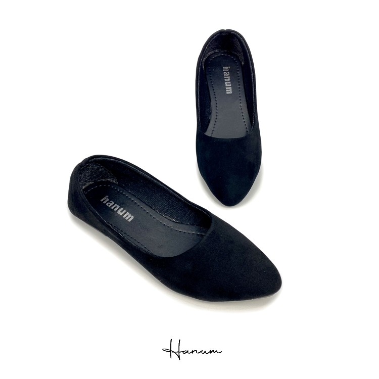 Jual Hanum - Sepatu Flat Shoes Balet Wanita HF01 Polos Hitam | Shopee ...
