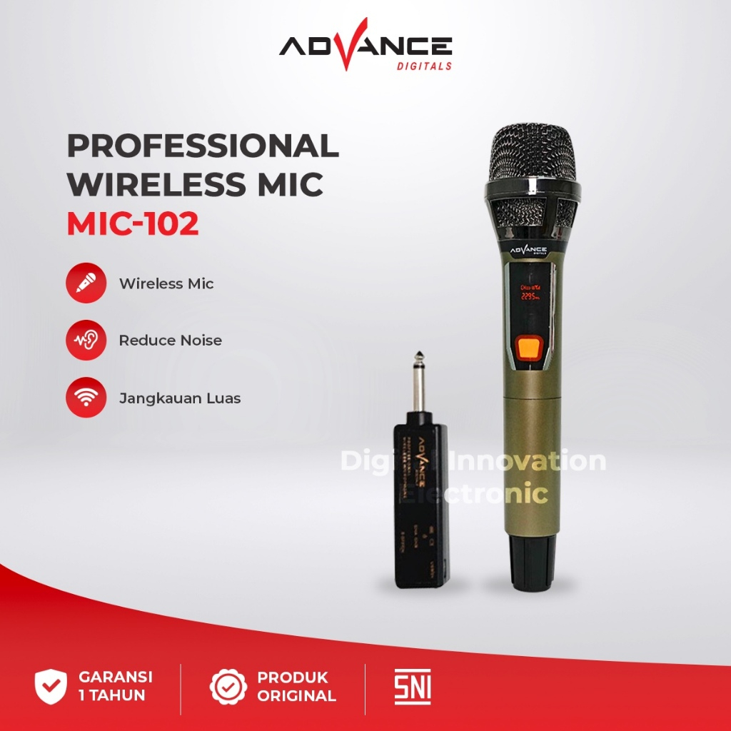 Jual Advance MIC-102 Mic Profesional Wireless Microphone Garansi Resmi ...