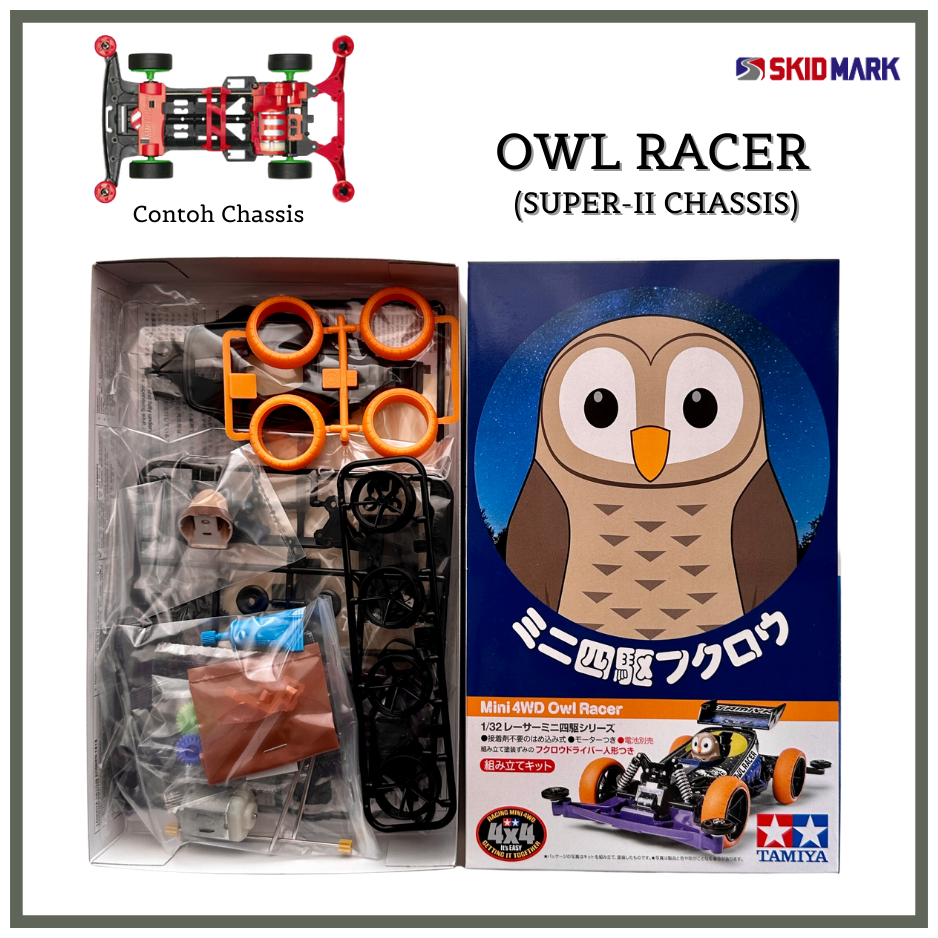 Jual Mobil Rakit Tamiya Mini 4WD - Owl Racer Super II Chassis (ORIGINAL ...
