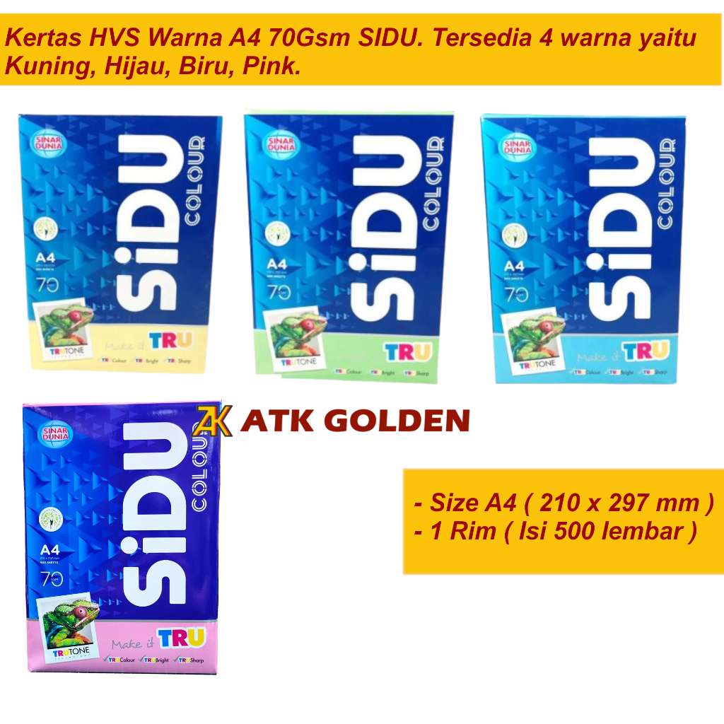 Jual Kertas Warna SIDU A4 70gsm | Shopee Indonesia
