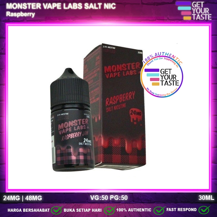 Jual Liquid Monster Vape Labs Raspberry Salt Nic USA 30ML by Jam ...