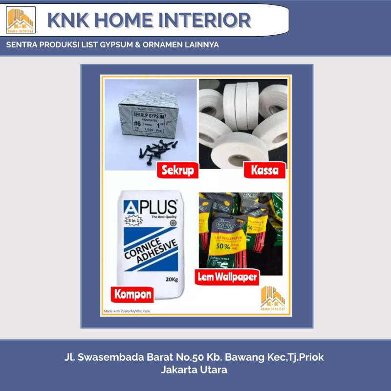 Jual Sekrup Gypsum/Triplek, Kassa Gypsum, Kompon APLUS, Lem Wallpaper ...