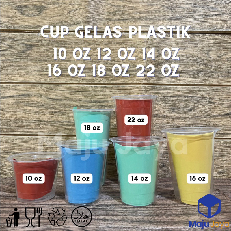Jual Cup Gelas Plastik Merk Bintang Hok Cheria Atm 12 Oz 14 Oz 16 Oz 18 Oz 22 Oz 26 Oz
