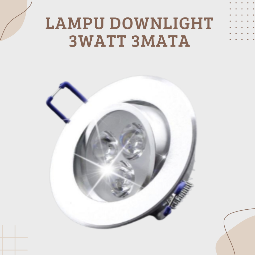 Jual LAMPU DOWNLIGHT 3 WATT 3 MATA DOWNLIGHT LED CEILING LIGHT 3 WATT 3W PUTIH DAN WARM WHITE ...