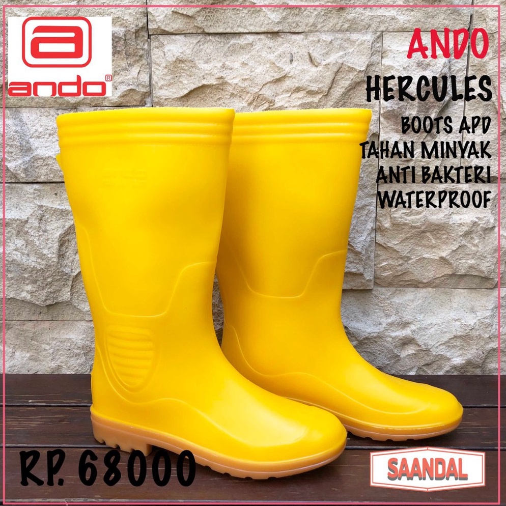 Jual KODE KB717 Ando Hercules ISO 9001 Sepatu Safety Boots APD Kuning ...