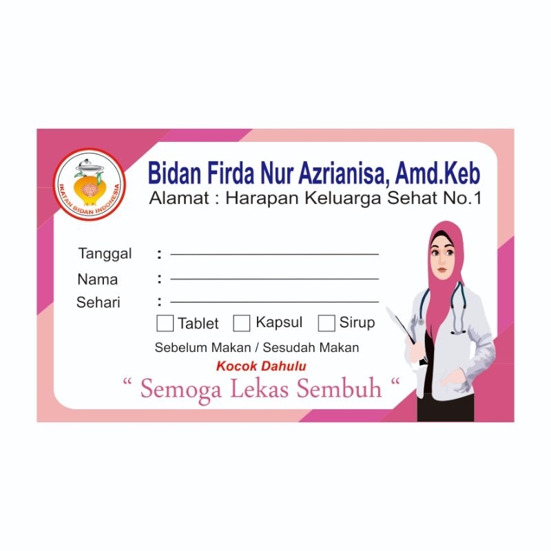 Jual Stiker Label obat Custom Nama ( 1 pak isi 50 pcs ) | Shopee Indonesia