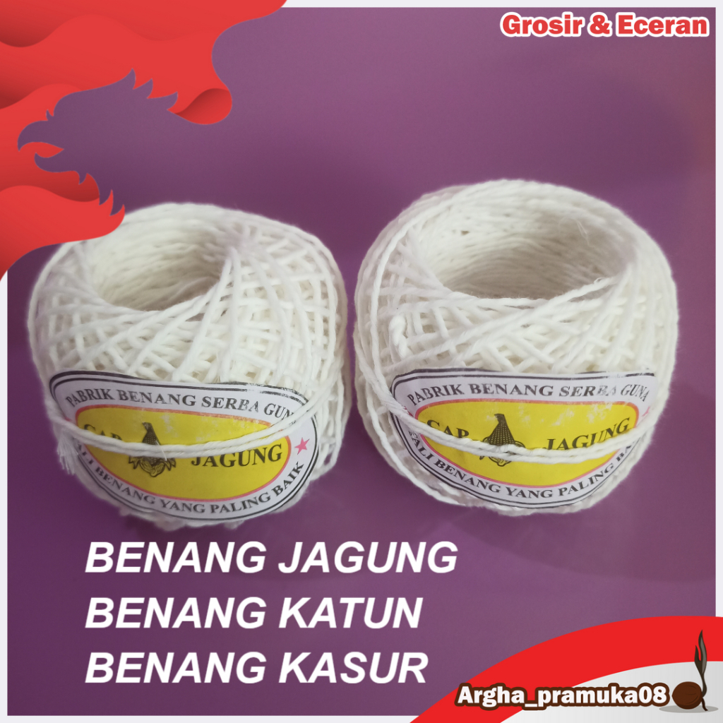 Jual Benang Jagung Tali Bendera Plastik Benang katun 1 roll | Shopee ...
