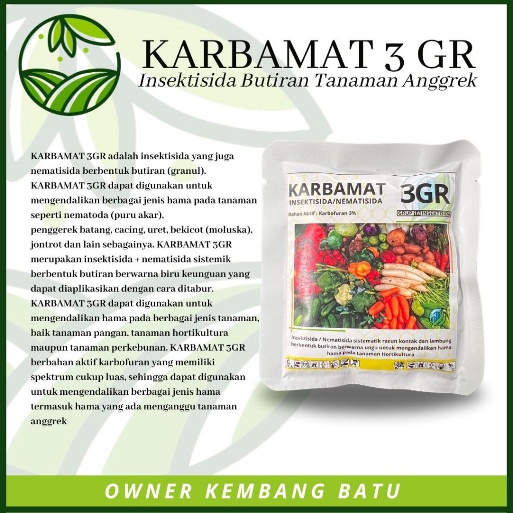 Jual Insektisida Granul Karbamat 3 GR 10 Gram Mengatasi Hama Tanaman ...