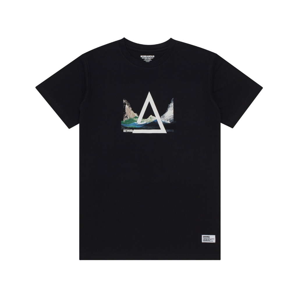 Jual Screamous Kaos T-Shirt MOUNTAIN TRIANGLE BLACK | Shopee Indonesia