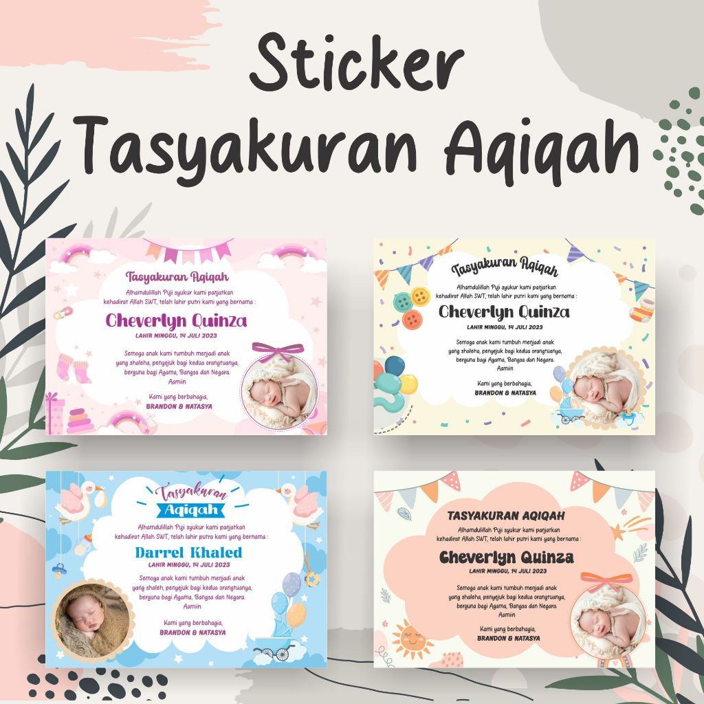 Jual Sticker Tasyakuran Aqiqah ( 1pack isi 18pcs ) | Shopee Indonesia