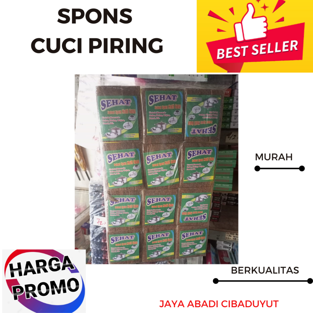 Jual Spons cuci piring spons busa cuci piring Merk SEHAT per pcs ...