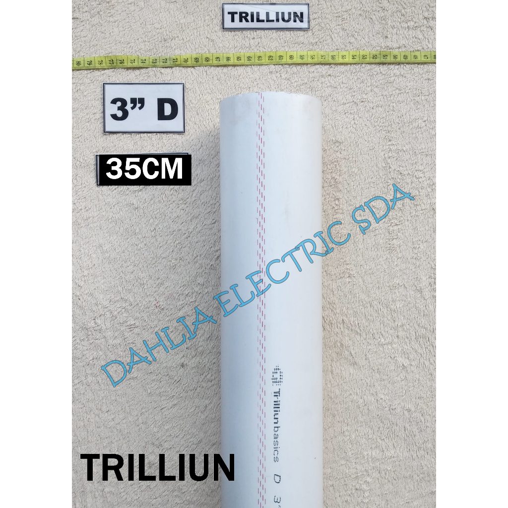 Jual PIPA PVC 3 INCH PANJANG 35CM PUTIH TRILLIUN | Shopee Indonesia