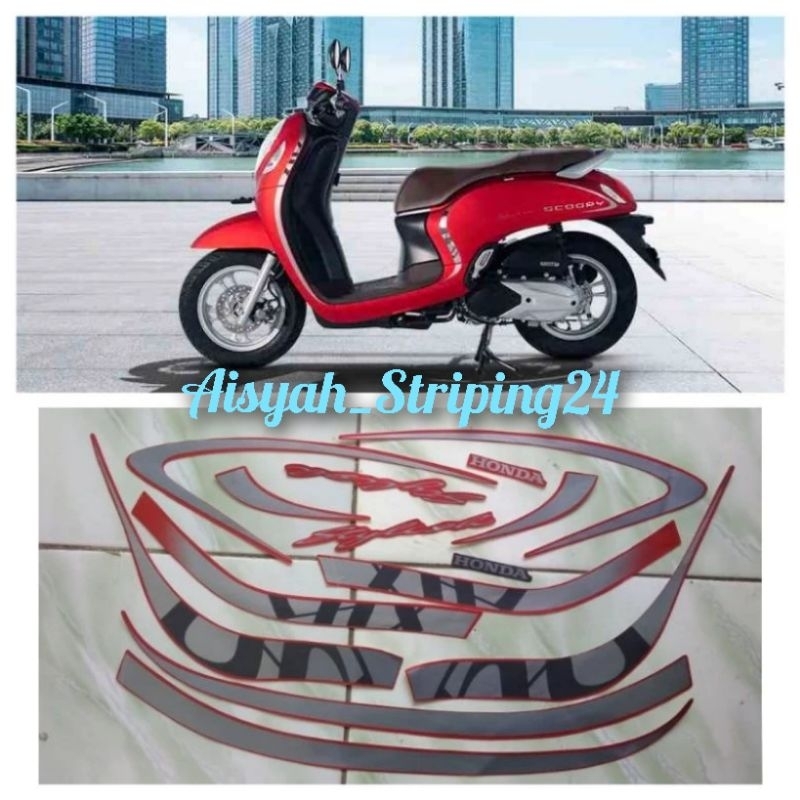 Jual stiker striping lis bodi motor honda scopy stylis 2021 | Shopee ...