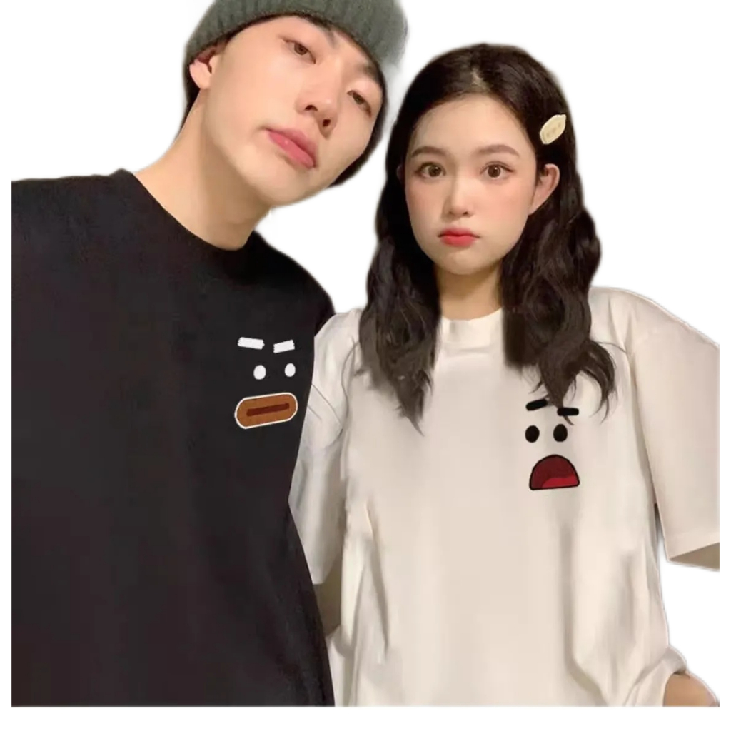 Jual Ssmy DT251 Emotion Sablon Couple Cute Muka Baju Kaos Oversize Unik ...