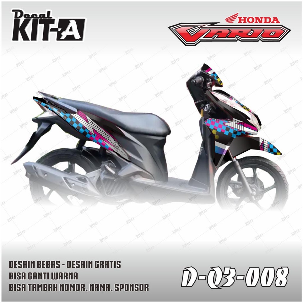 Jual Decal vario 125 full body custom design terbaru Motif RACING D-Q3 ...