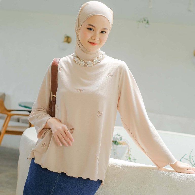 Jual Mayoutfit Elyca Blouse | Kaos Blus Motif Bordir Embroidery ...