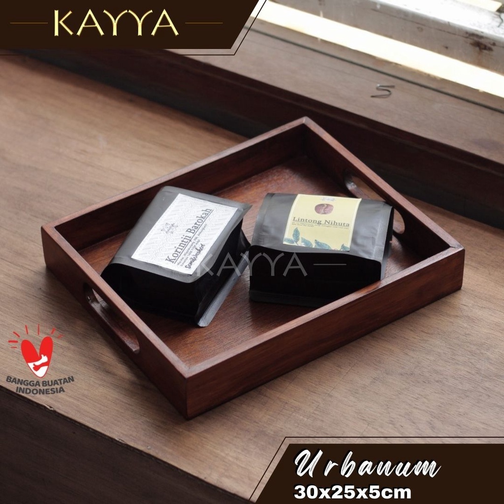 Jual KAYYA Nampan Kayu Aesthetic WARNA Gagang Lurus 30x25x6cm KV31W ...