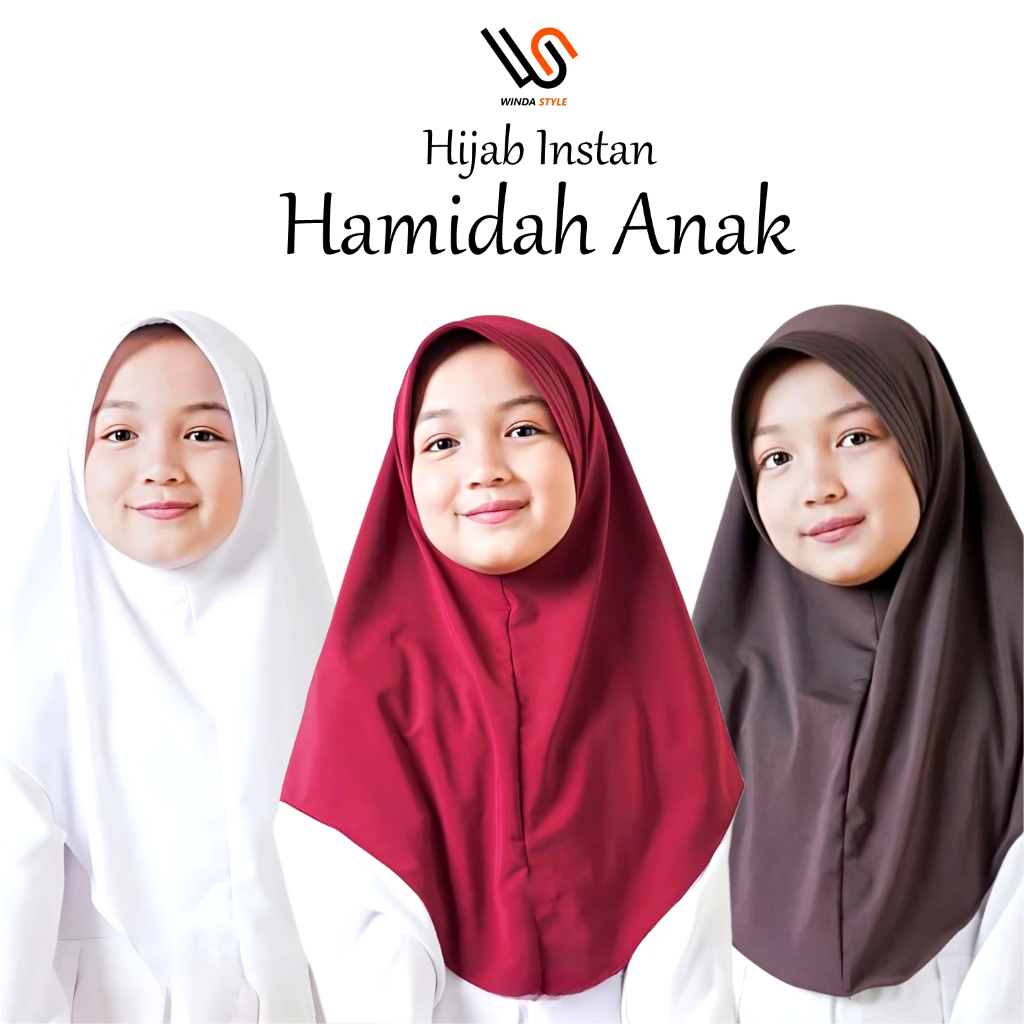 Jual 𝗪𝗶𝗻𝗱𝗮𝘀𝘁𝘆𝗹𝗲 Jilbab Anak Perempuan Kerudung Anak Bergo Hamidah Hijab Instan Anak Sekolah ...
