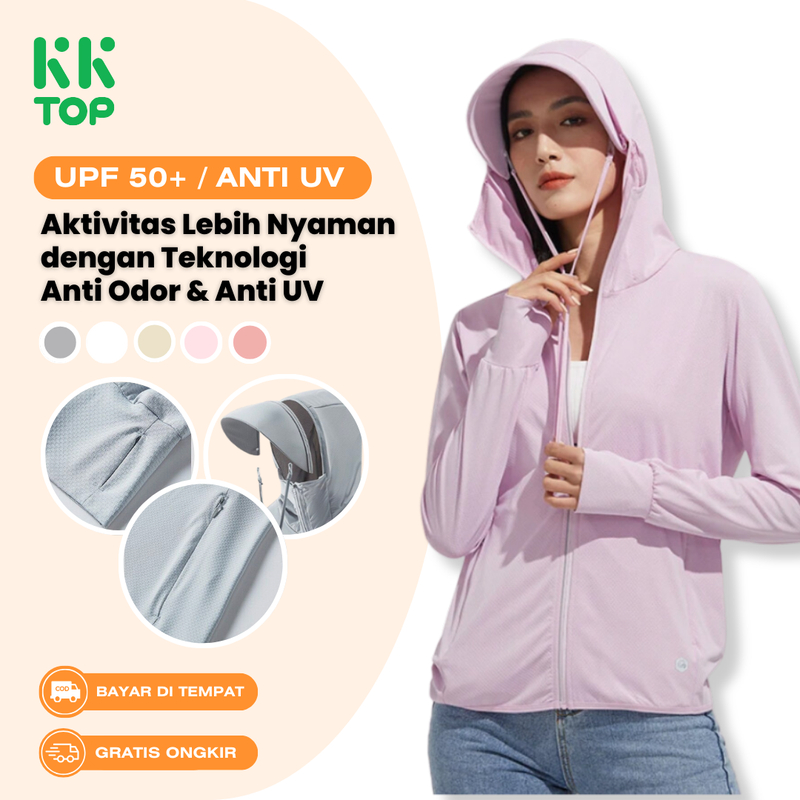 Jual KKTOP Jaket Anti UV Premium Jaket Olahraga Wanita UPF50+ | Shopee Indonesia
