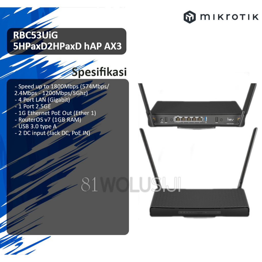 Jual Mikrotik RBC53UiG 5HPaxD2HPaxD hAP ax3 Wireless AX 1800Mbps WIFI 6 | Shopee Indonesia