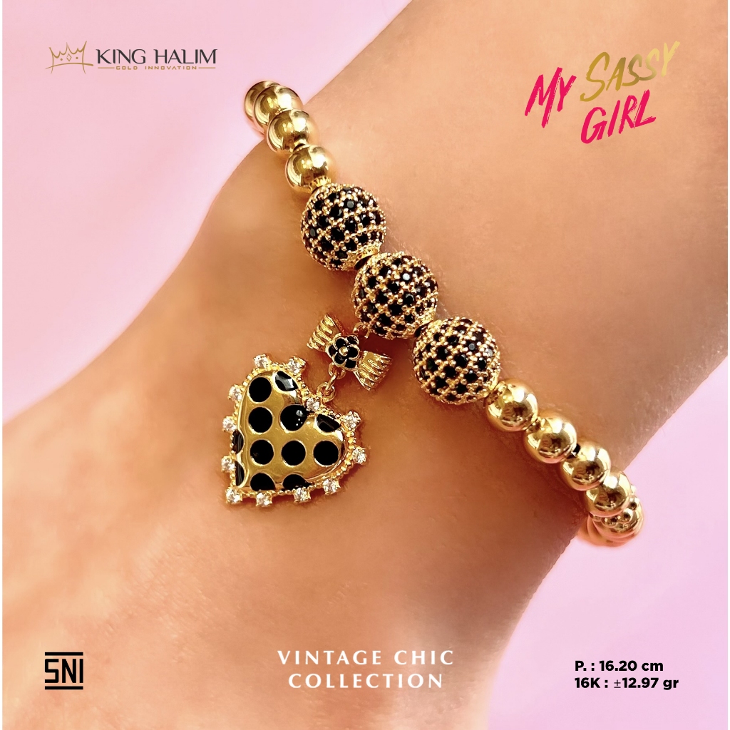 Jual GELANG WANITA EMAS | MY SASSY GIRL BRACELET 16K 13.37GR - AMALA ...