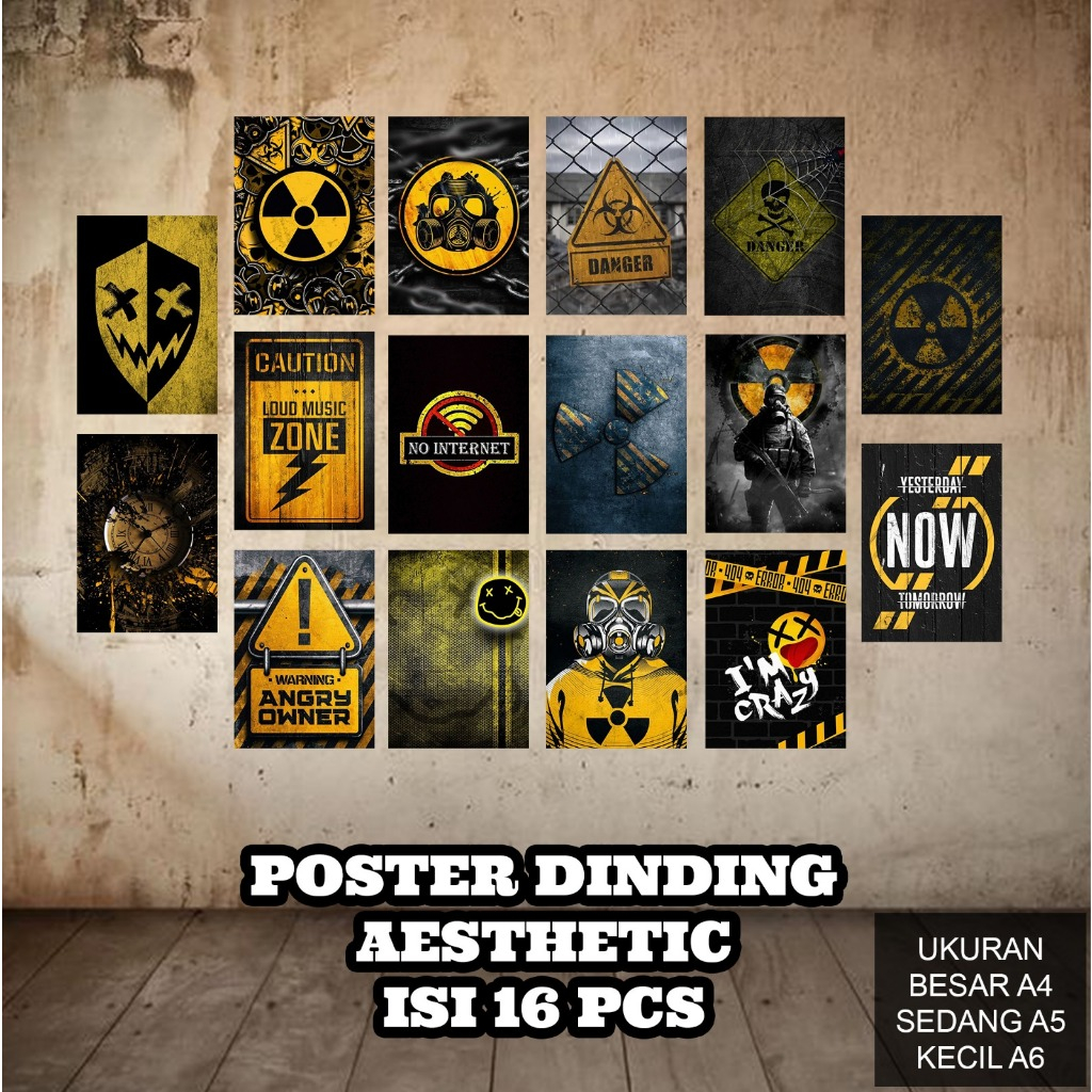 Jual Poster Dinding Kamar Keren Aesthetic Isi16 PCS Ukuran A4 A5 A6 ...