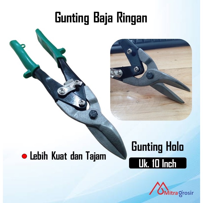 Jual Gunting Hollow Holo Baja Ringan Tajam 10 inch / Gunting Seng ...