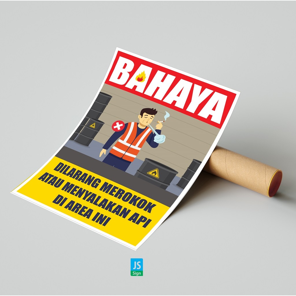 Jual POSTER SAFETY K3 DILARANG MEROKOK ATAU MENYALAKAN API | Shopee ...