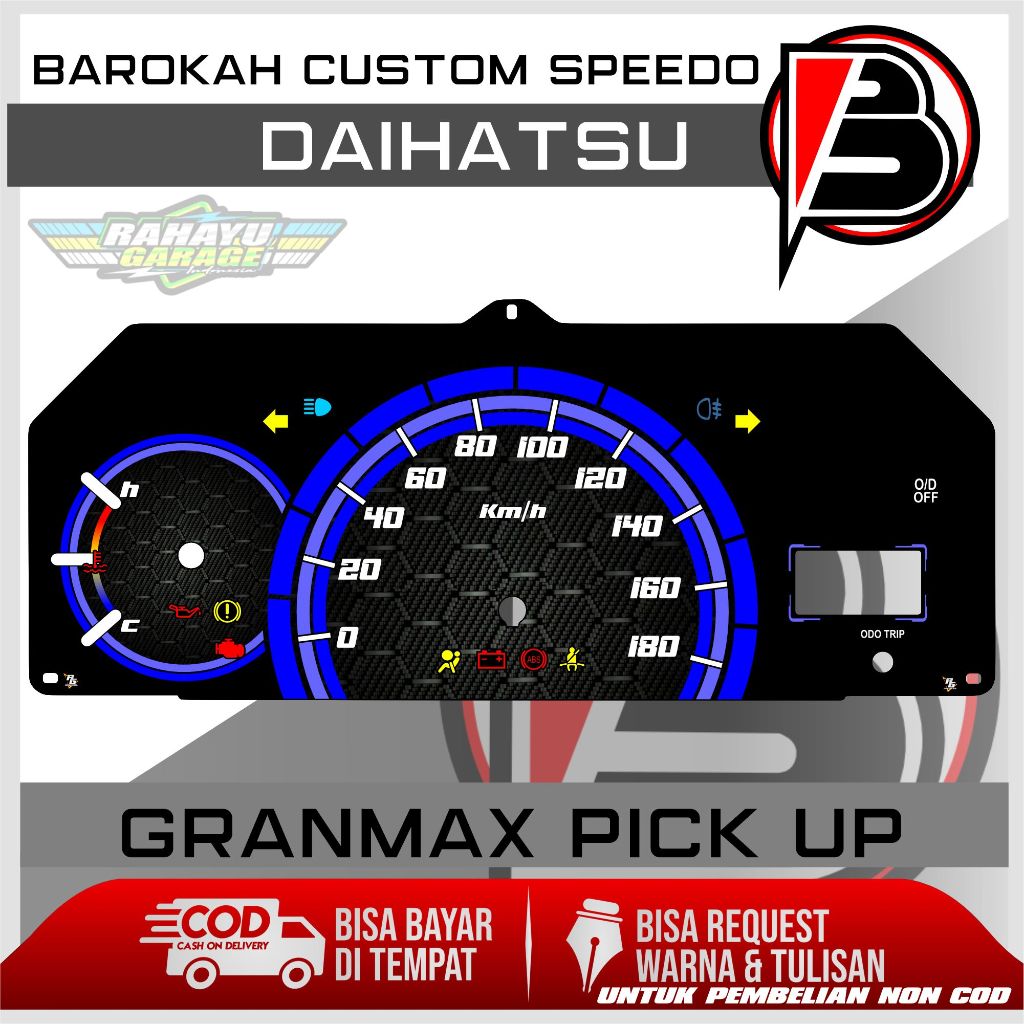 Jual papan speedometer custom granmax pick up D1 panel spido meter ...