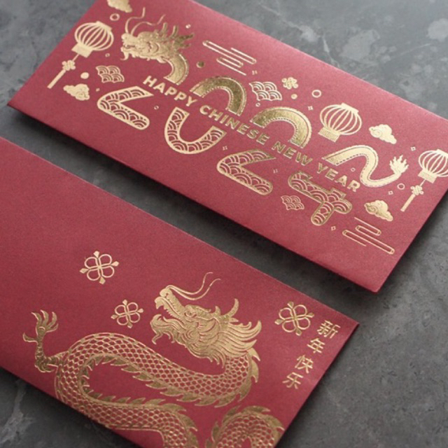 Jual CNY envelope dragon | Angpao Imlek 2024 tahun naga | gold red ...