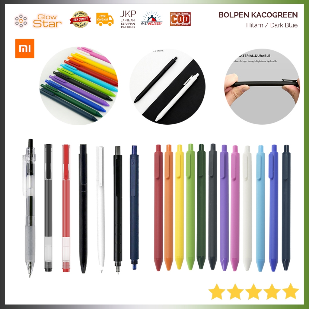 Jual Bolpen Kaco Pure Soft Touch Gel Pen Pena Pulpen Bolpoin 0.5mm 1 PCS Black Case Dark Blue ...