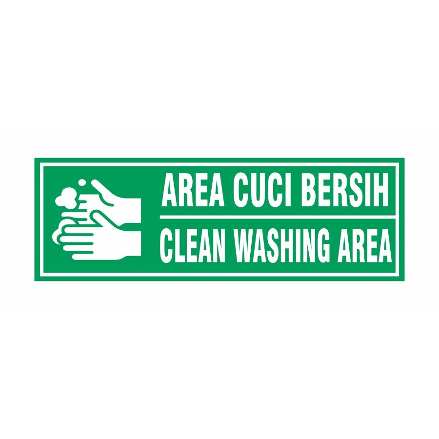 Jual SIGN STIKER AREA CUCI BERSIH/CLEAN WASHING AREA Uk30x10cm RAMBU K3 ...