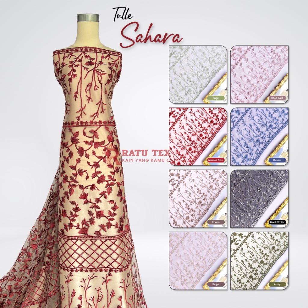 Jual Kain Tulle Sapto Tulle Etnik Kain Kebaya | Shopee Indonesia
