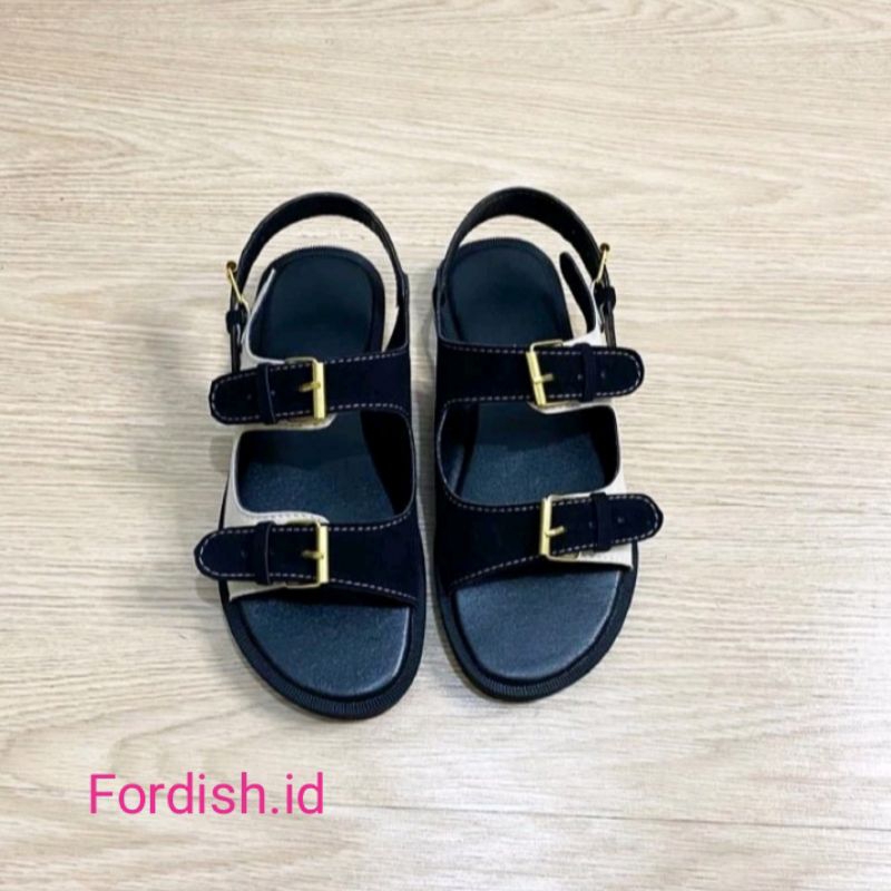 Jual SANDAL WANITA CEWE SPON TALI LOTSO HITAM CREAM FREE BOX//SANDAL ...