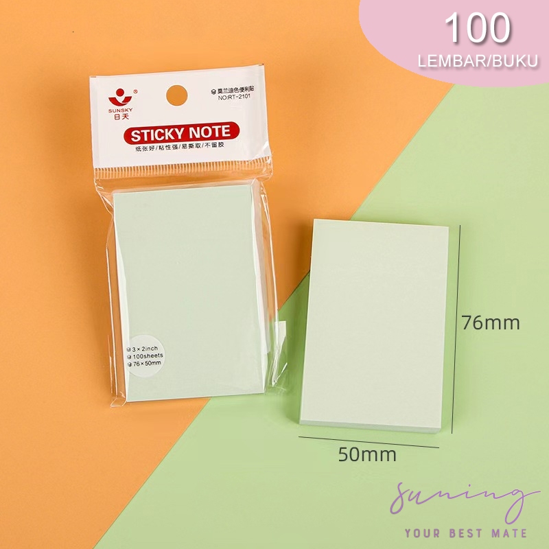 Jual COD STICKY NOTE POLOS / STICKY NOTES PENANDA HALAMAN / STICK NOTE ...