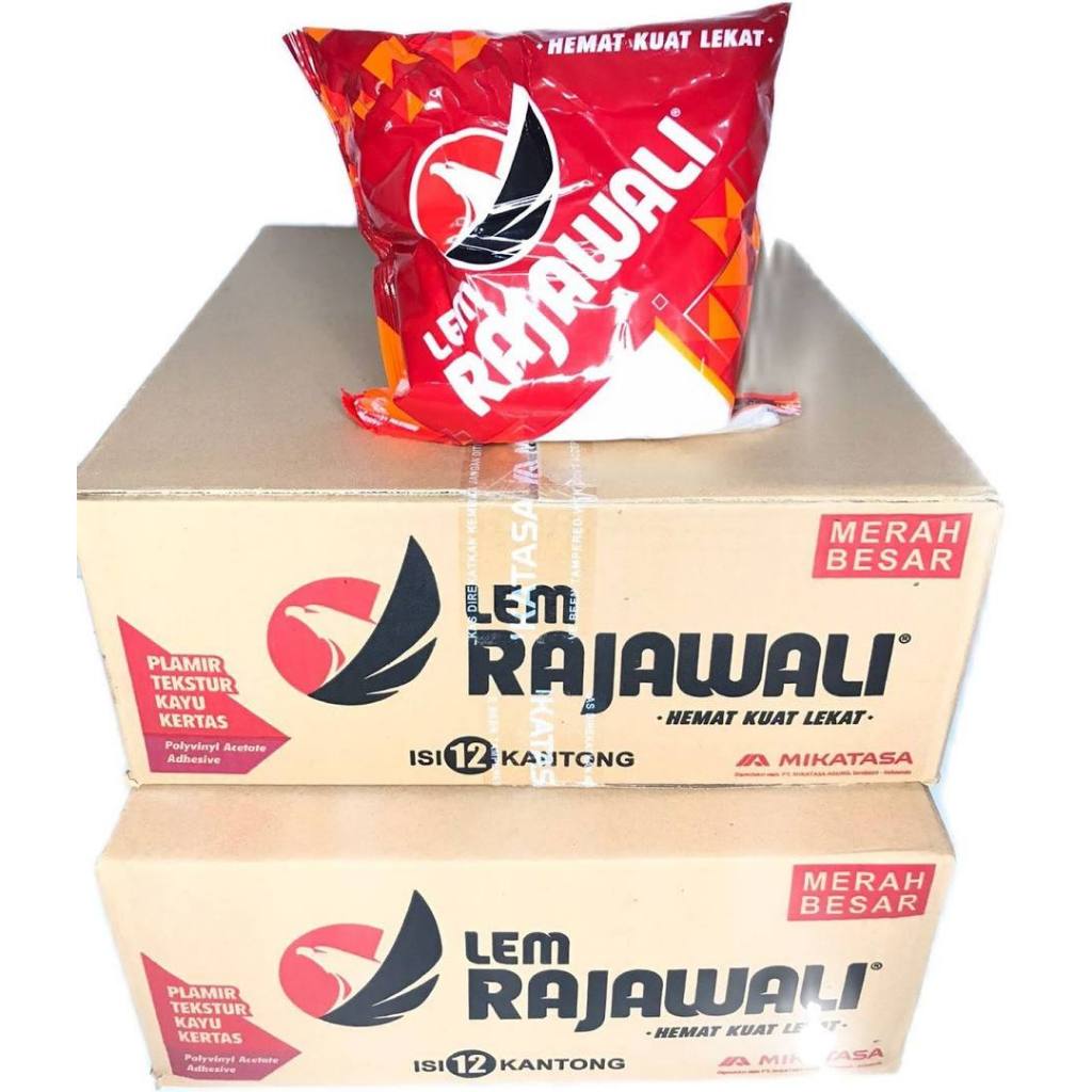 Jual Lem Putih Rajawali kemasan MERAH BESAR 1 Dus 12 Pack | Shopee ...
