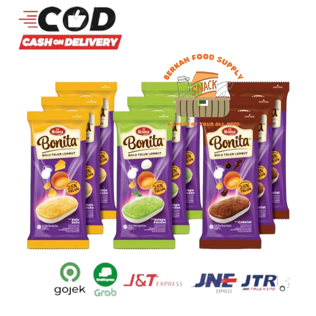 Jual ( BERKAH ) Roma Bonita Bolu Telur Lembut 30gr Coklat,Keju Susu ...