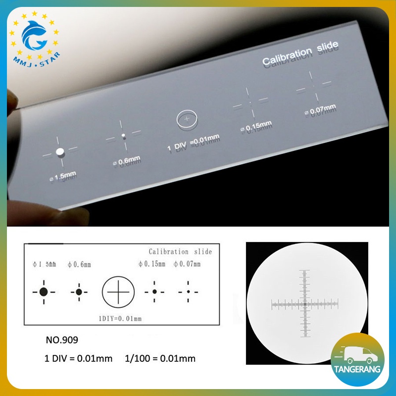 Jual Glass Calibration Mikrometer DIV 0.01mm Untuk Mikroskop | Shopee ...