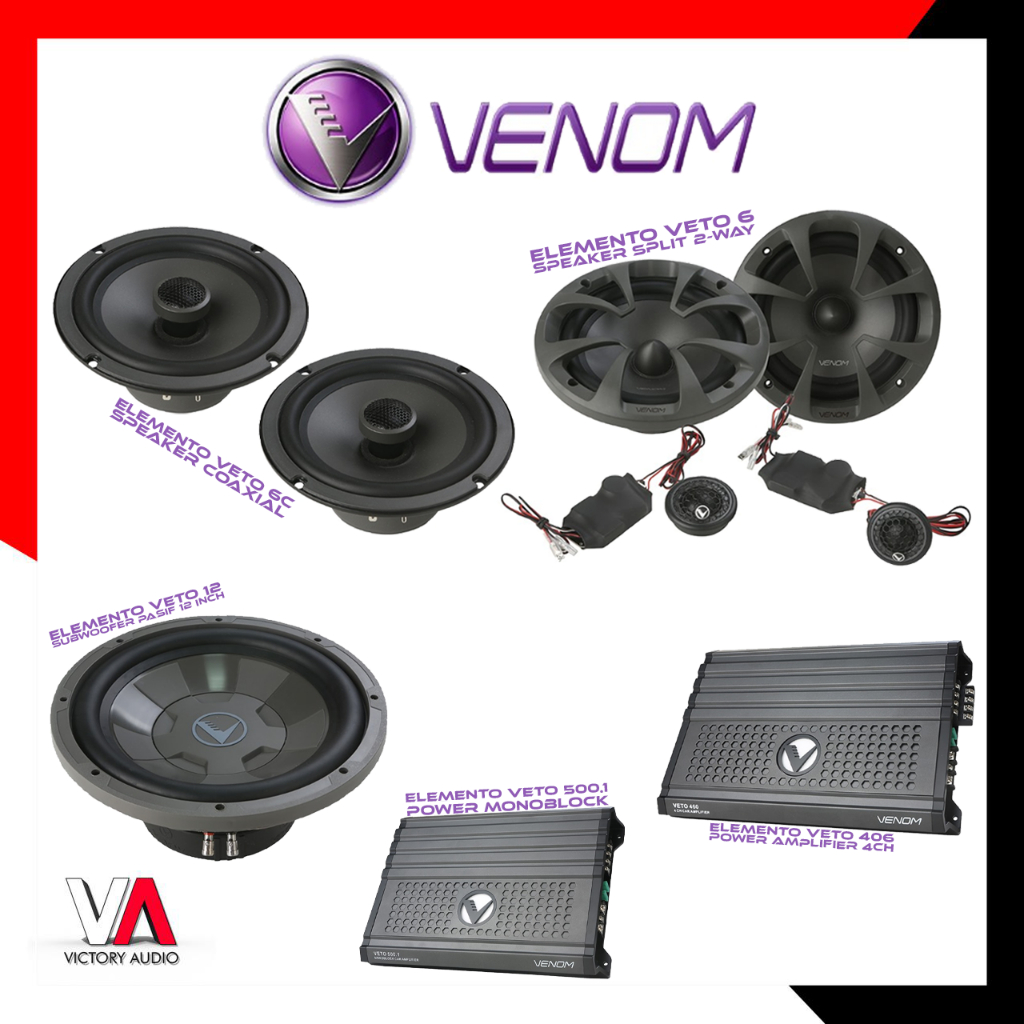 Jual Paket Audio Mobil Full Set Sound System VENOM ELEMENTO VETO SERIES Speaker Split 2-Way ...