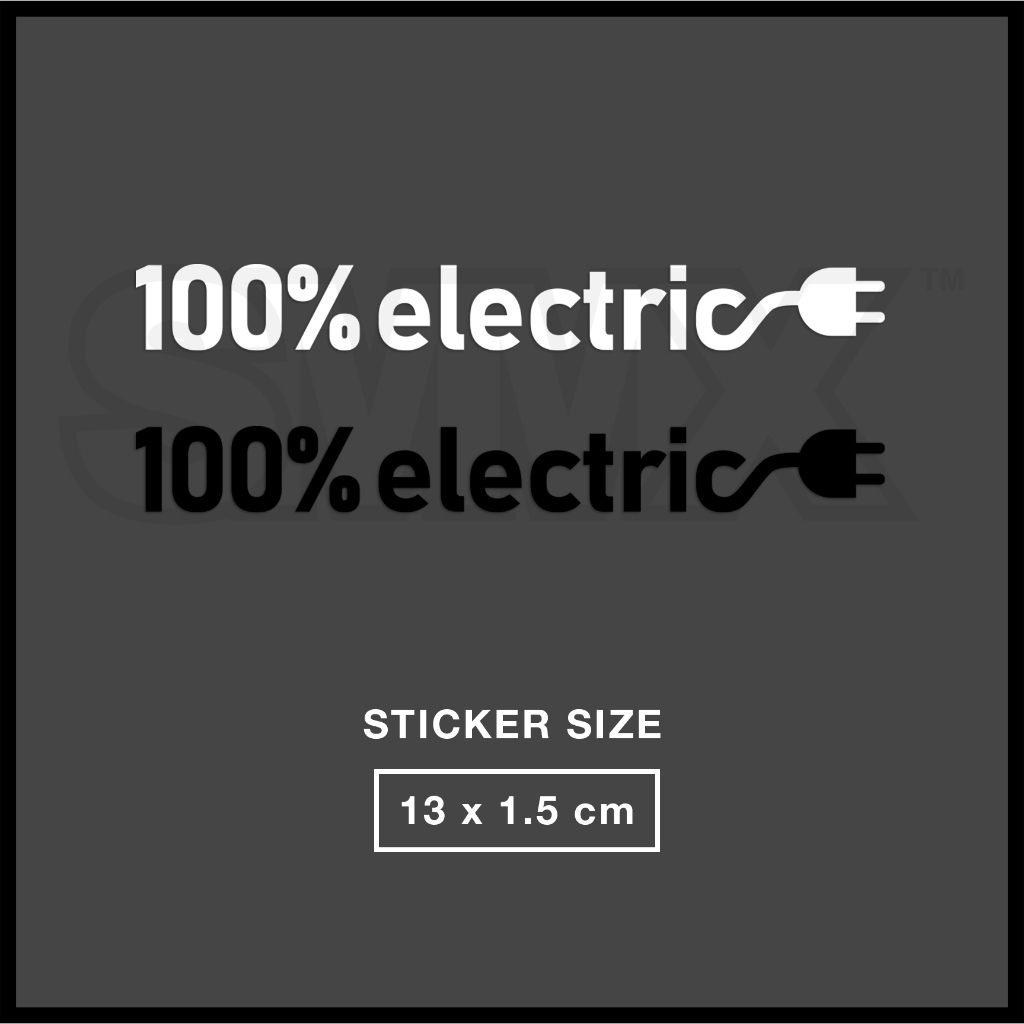 Jual Sticker stiker Cutting 100% electric untuk motor mobil listrik ...