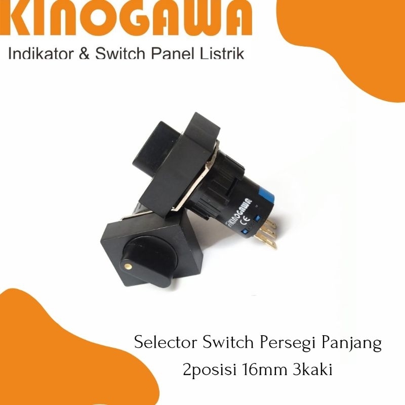 Jual Selector Switch Persegi Panjang 2 Posisi 16mm KINOGAWA | Shopee ...
