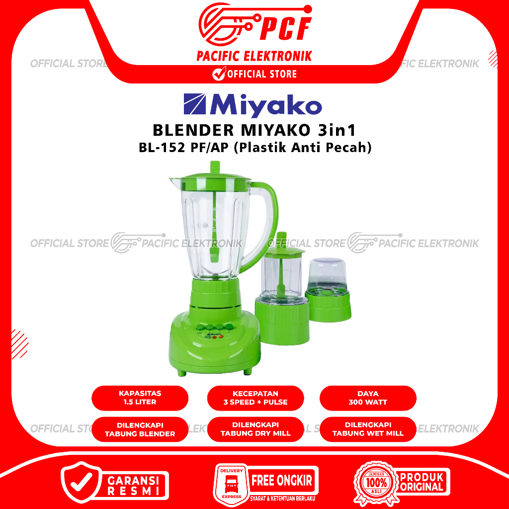 Jual Blender Miyako 3in1 1.5Liter BL 152 PF / 152PF | Shopee Indonesia