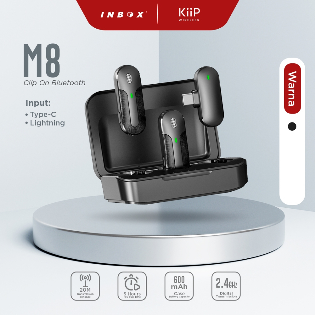 Jual KiiP Wireless M8 Microphone Portable Dual Mic Wireless Clip On 2 ...