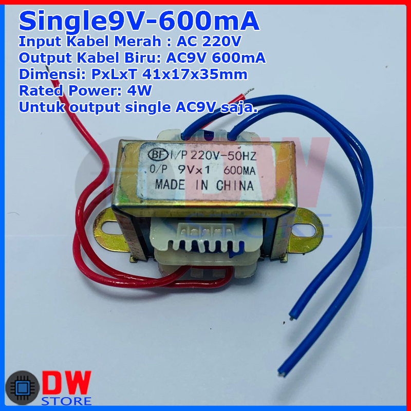 Jual Trafo Transformer Power Supply CT nonCT 220V AC 6V 9V 12V 15V ...