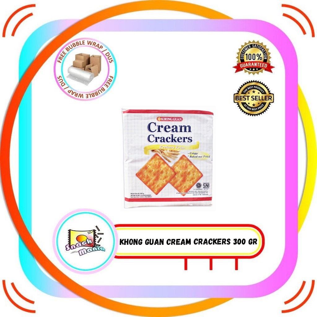 Jual Khong Guan Cream Crackers 300 gram Gaben Biscuit Gabin Bickuit ...