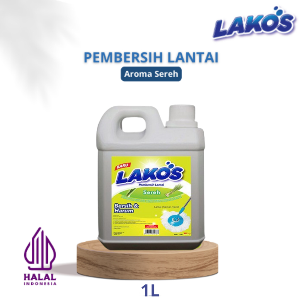Jual LAKOS Pembersih Lantai Cair Antibacterial Aroma Sereh / Pine Jerigen 1 Liter Ltr | Shopee ...