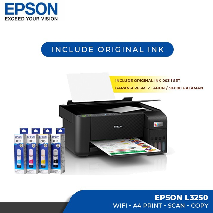 Jual Printer Epson Ecotank L3250 WiFi All in One Ink Tank Print Scan ...