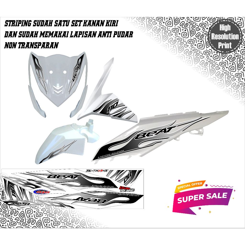 Jual striping sticker variasi beat fi 2013-2015 motif api keren ...
