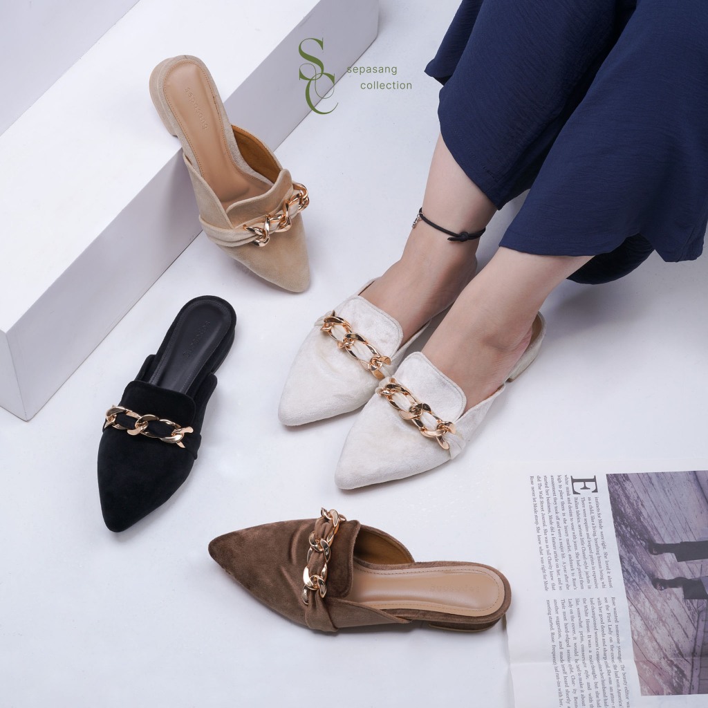 Jual SEPASANG COLLECTION Calista Mules Wanita Heels Hak 3 Cm | Shopee ...