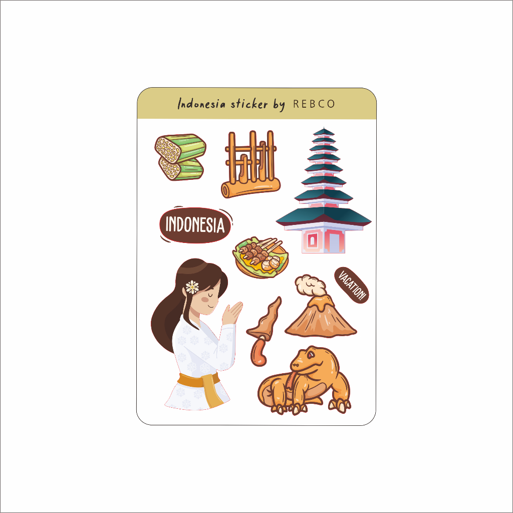 Jual Indonesia stiker pack | batik stiker | stiker perangko | girl ...